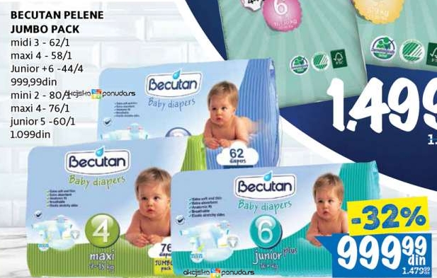 Becutan pelene jumbo pack, Becutan