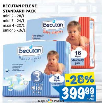 Becutan pelene standard pack, Becutan