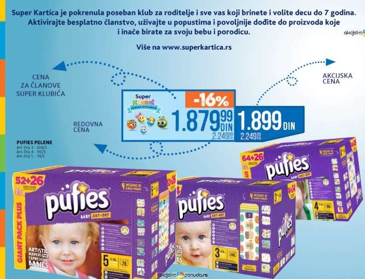 Pufies Baby Art pelene, Pufies