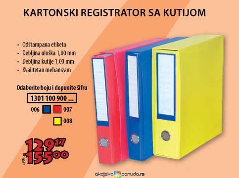 Registrator A4 sa kutijom,