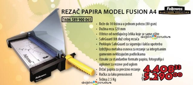 Rezač papira A4 Fellowes Fusion , Fellowes