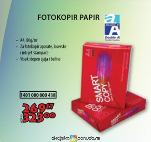 Forokopir papir A4 80g/m2,