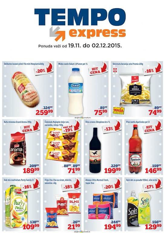 Tempo Express vikend akcija novembar 2015, Tempo