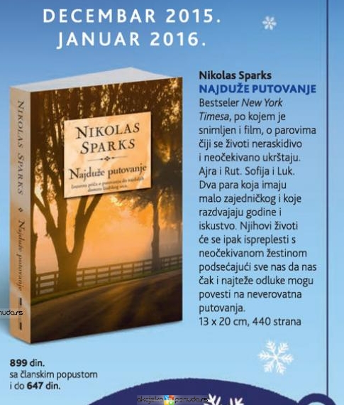 Najduže putovanje, Nikolas Sparks, Laguna knjige