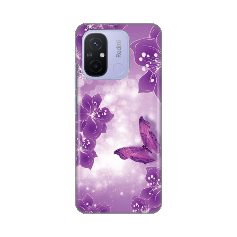 Maska Silikonska Print za Xiaomi Redmi 12C Butterfly And Flowers