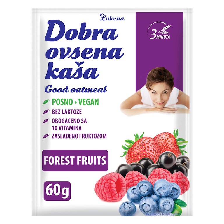 Dobra kaša ovsena regular šumsko voće 60g dobra