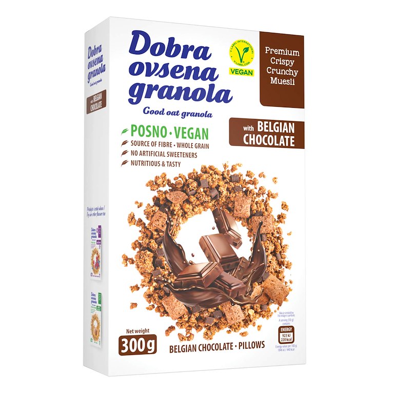 Dobra granola ovsena belgijska čokolada 300g dobra