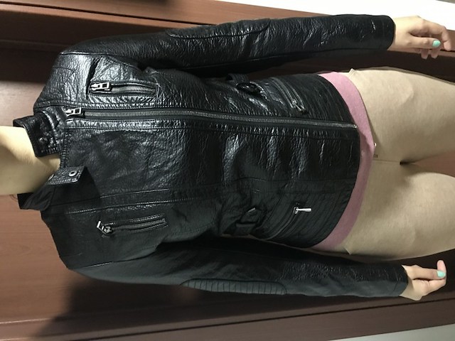 Jakna M shilly br M crna  strukirana eko koza