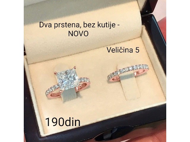 Dva prstena sa cirkonima kao verenički rose gold - NOVO