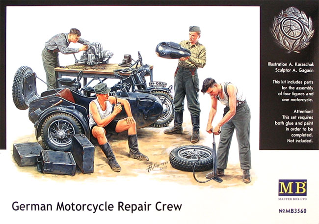 MASTER BOX 1/35 German Motorcycle Repair Crew