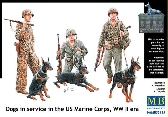 MASTER BOX 1/35 Dogs in service in the US Marine Corps, WW II era