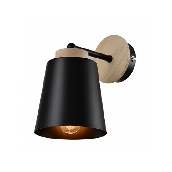 VESTA 425 ZIDNA LAMPA 1*E27 CRNA/DRVO CENA