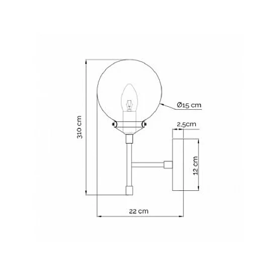 LUNA 208 ZIDNA LAMPA 1*E14 MESING CENA