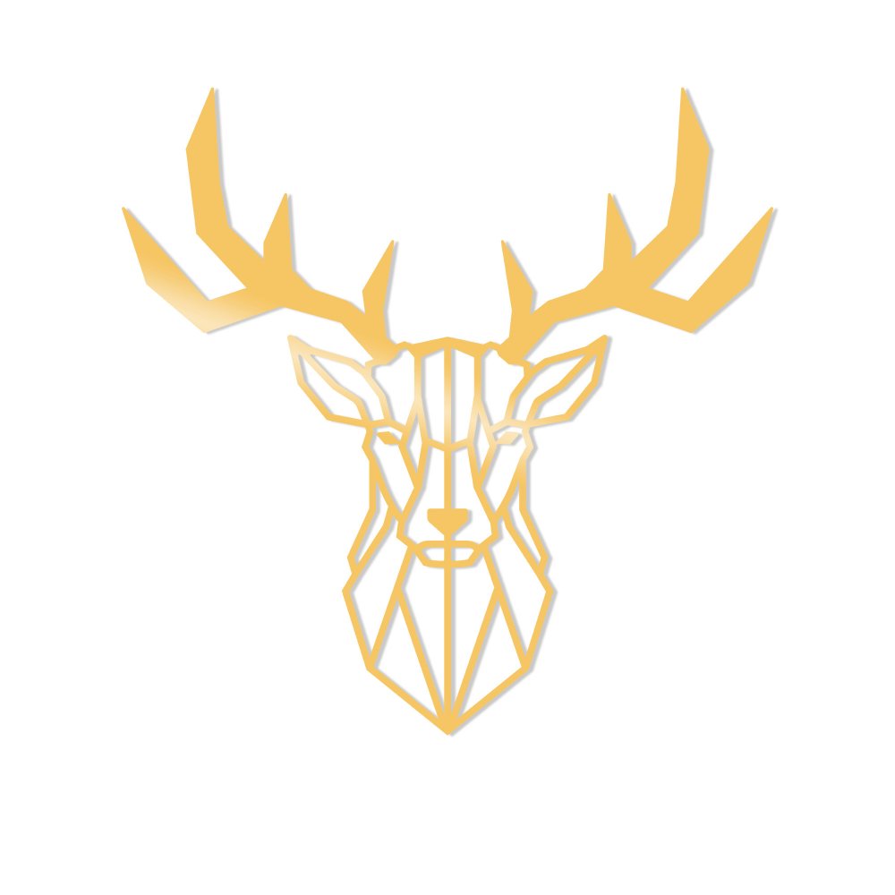 WALLXPERT ZIDNA DEKORACIJA DEER2 METAL DECOR GOLD