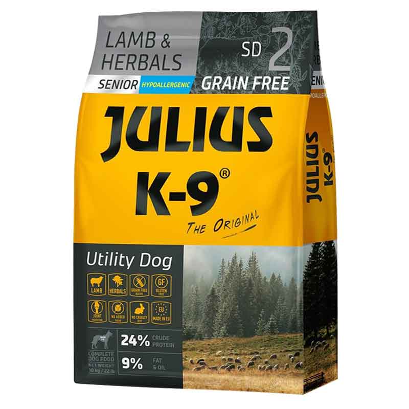 Julius K9 Grain Free Senior & Light - jagnjetina i bilje, 10 kg