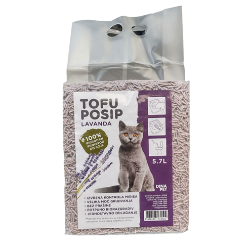 Tofu Cat Clumping biorazgradiv posip od bambusa i soje sa mirisom lavande 5.7L