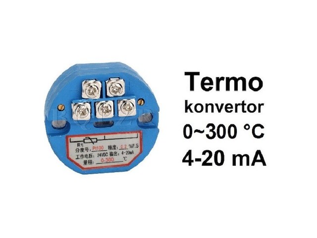 Termo konvertor - PT100 - 4-20mA - 24V - 0~300C