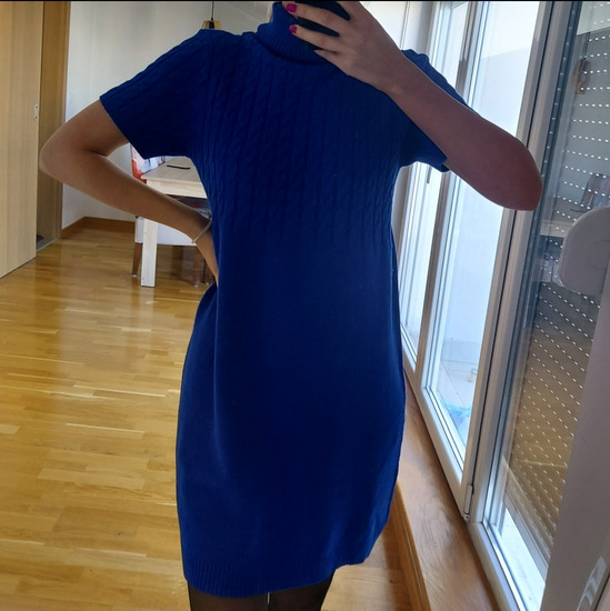 Plava džemper haljina