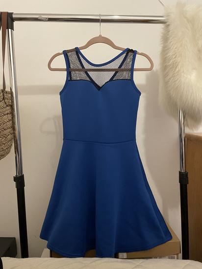 Plava haljina sa mrežicom