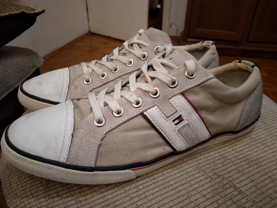 Muške plitke kožne patike Tommy Hilfiger, sive