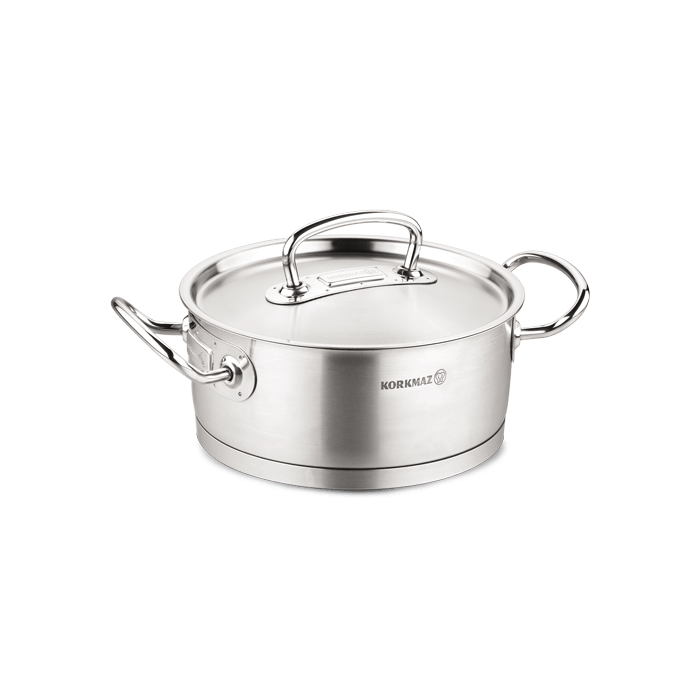 KORKMAZ Šerpa sa poklopcem Pro lIne Low Casserole A1169 Nerđajući čelik, 20cm, 2.8l, Inox