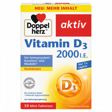 DOPPELHERZ AKTIV VITAMIN D 2000 I.U. 50 TABLETA