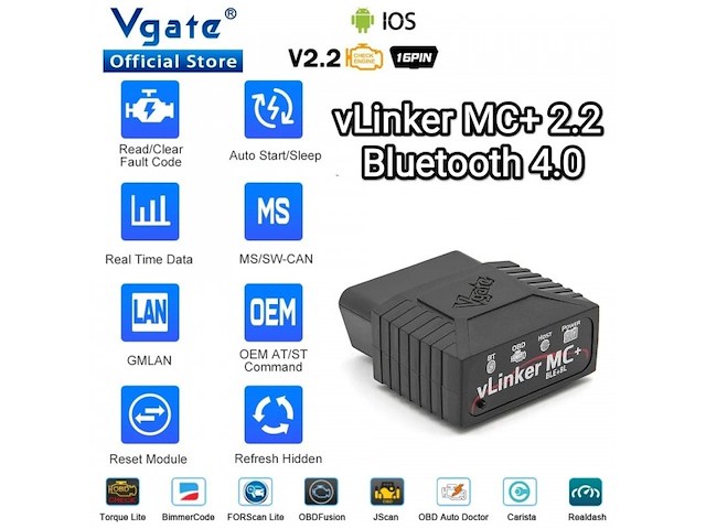 Vgate vLinker MC+ V2.2 Bluetooth 4.0 BimmerCode FORScan