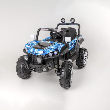 Džip terenac – Bagi na akumulator sa kožnim sedištem, mekim gumama i ljuljajućom funkcijom – plavi, BJ802