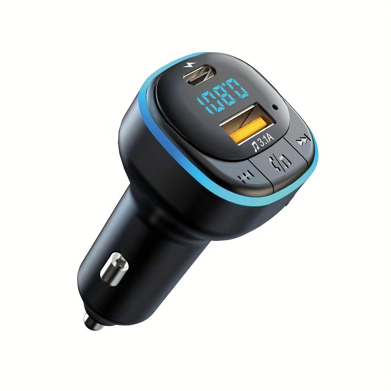 FM transmiter C33 USB, PD, QC 3.0 Bluetooth 5.0, RGB, handsfree crni