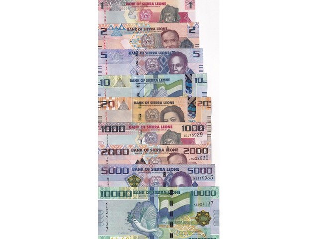 SIERRA LEONE 9 novčanica 1 - 10.000 Leones 2020/2022