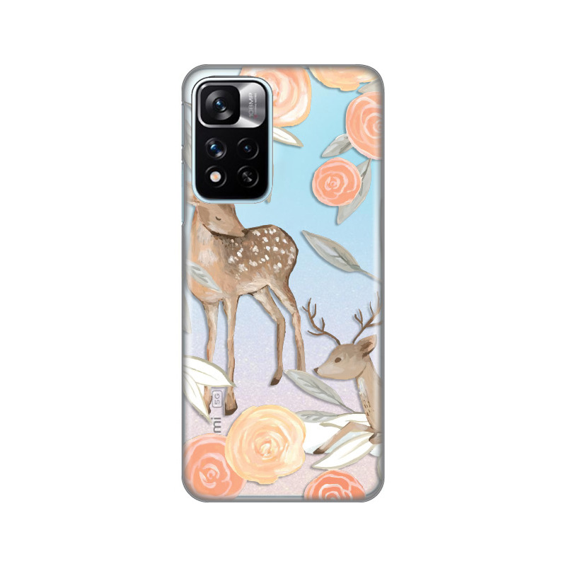Maskica Silikonska Print Skin za Xiaomi Redmi Note 11 Pro Plus/Poco X4 NFC Flower Deer