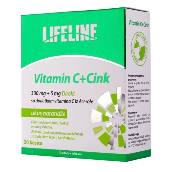 Lifeline Vitamin C + Cink 20 kesica