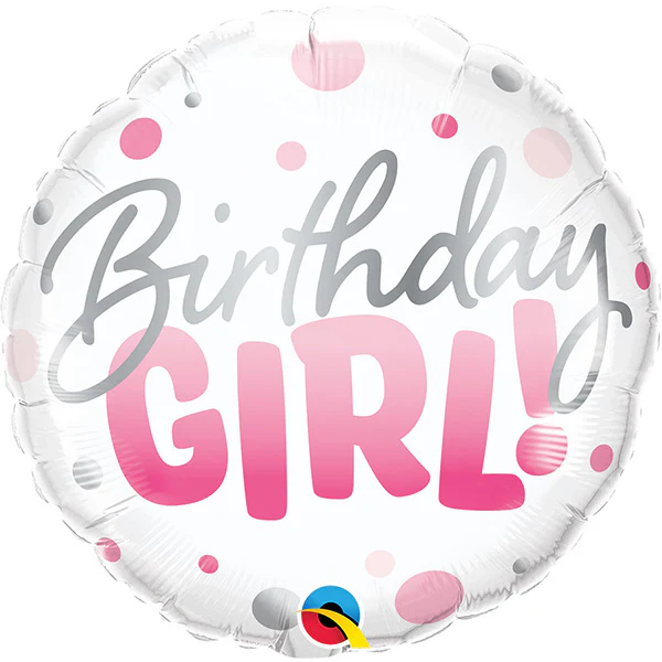 Birthday Girl Pink Dots Folija Balon