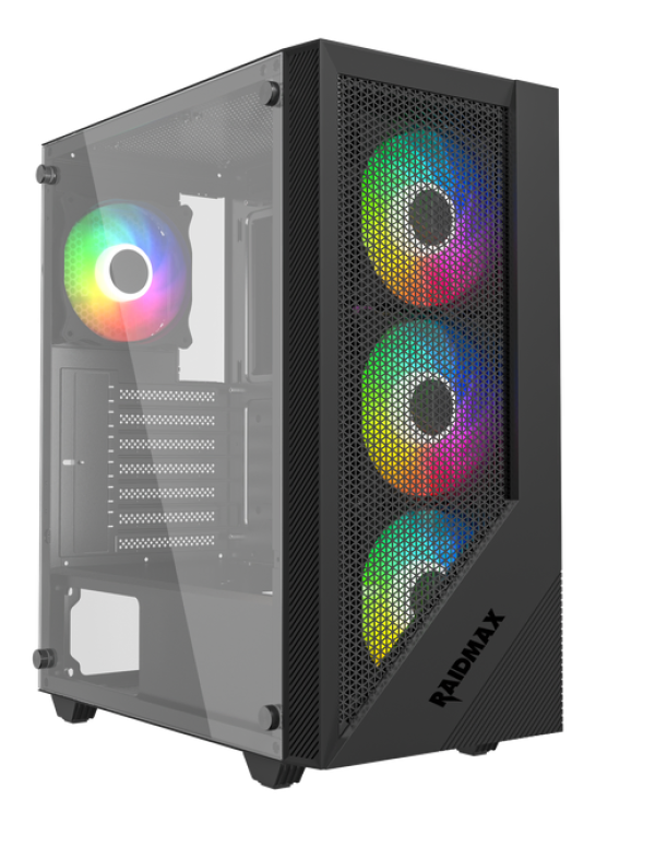 KUCISTE RAIDMAX OBSIDIAN WINDOW/BLACK, 4X 120MM RGB/650W/RO650RGB