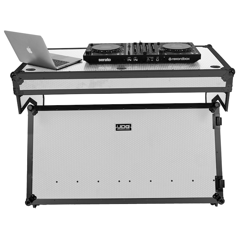 UDG Ultimate Flight Case Portable Z-Style DJ Table White Plus (Wheels)