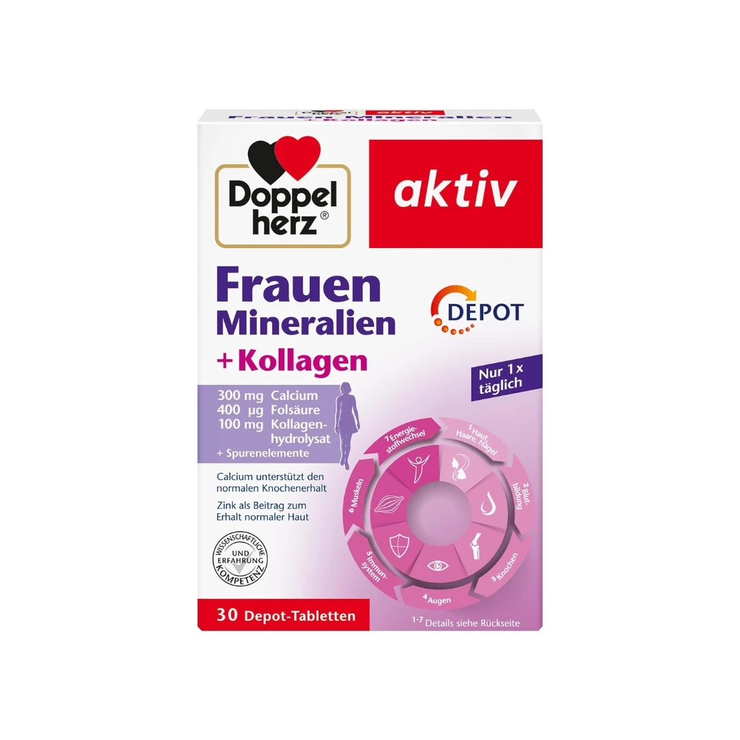 Doppelherz® Aktiv Minerali i Vitamini za Žene sa Kolagenom DEPO 30 Tableta