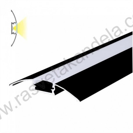 Aluminijumski profil za LED trake podni set MA608-C 52x8x2000mm crni