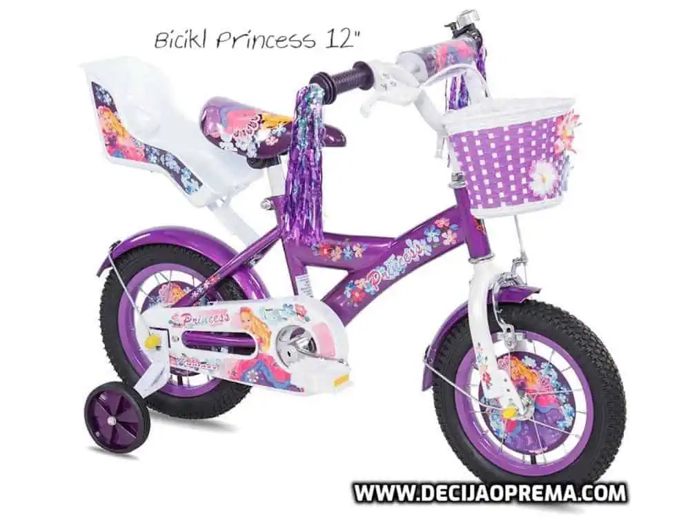 Bicikl Galaxy Princess 12″ za decu Ljubičasti
