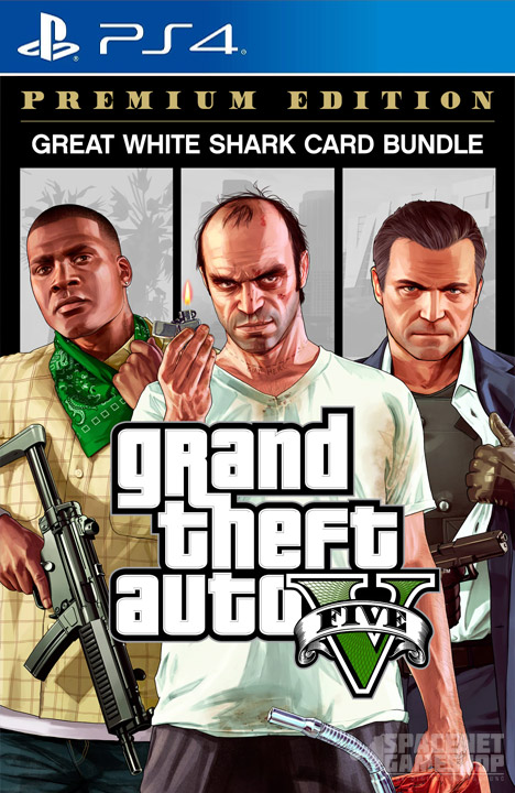 GRAND THEFT AUTO V GTA 5: PREMIUM EDITION & GREAT WHITE SHARK CARD BUNDLE PS4