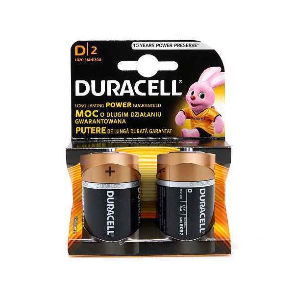 DURACELL Baterija alkalna 1.5V D LR20 blister 2/1