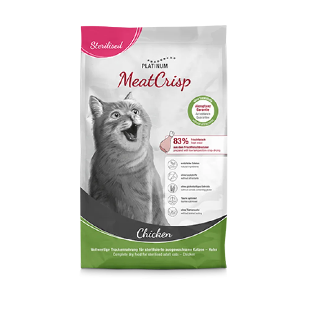 Platinum hrana za sterilisane mačke MeatCrisp - Piletina 1.5kg