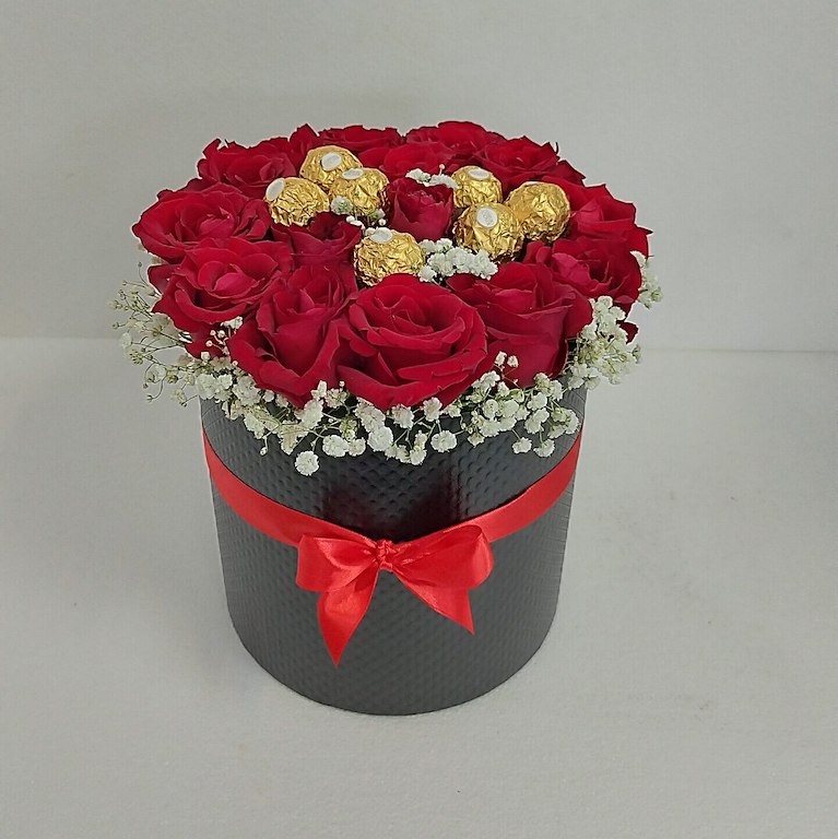 Box – 15 ruža & Ferrero Rocher