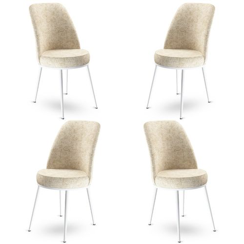 Dexa - Cream, White Cream White Chair Set (4 Pieces)