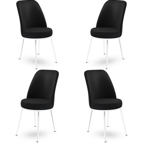 Dexa - Black, White Black White Chair Set (4 Pieces)