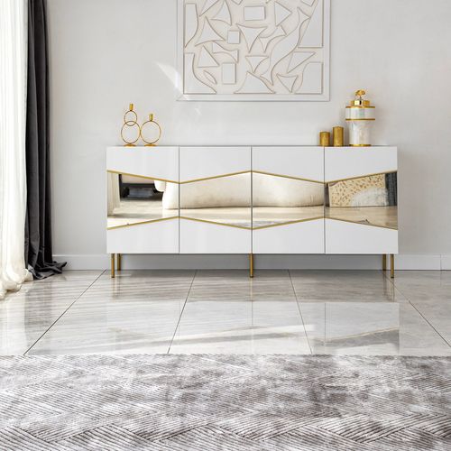 Nice - White, Gold White Gold Console