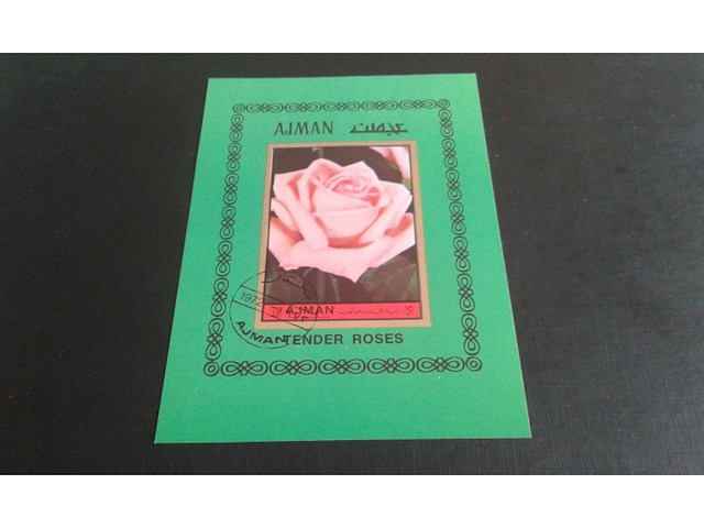 Ajman nežna ruža  blok iz 1972.god.