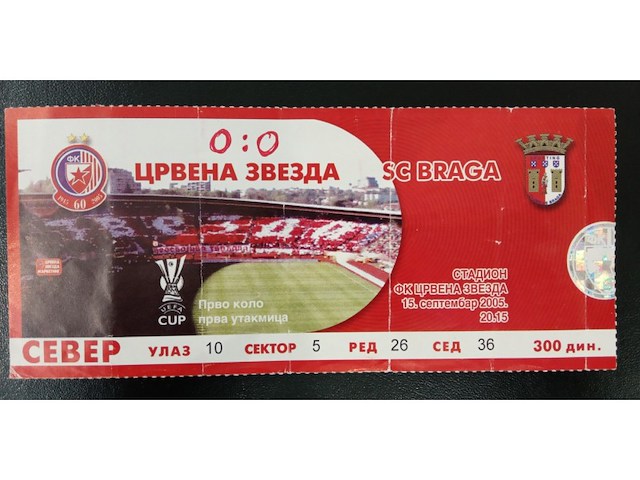 FUDBAL: CRVENA ZVEZDA - BRAGA 15.09.2005