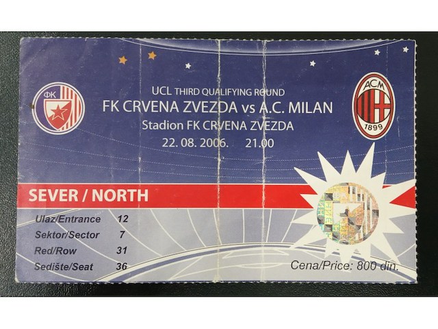 FUDBAL: CRVENA ZVEZDA - MILAN 22.08.2006