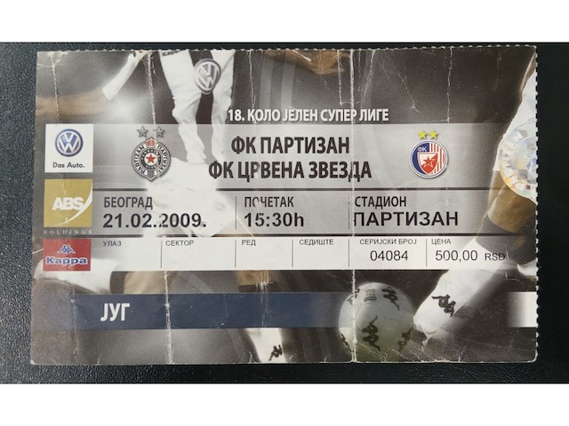 FUDBAL: PARTIZAN - CRVENA ZVEZDA 21.02.2009