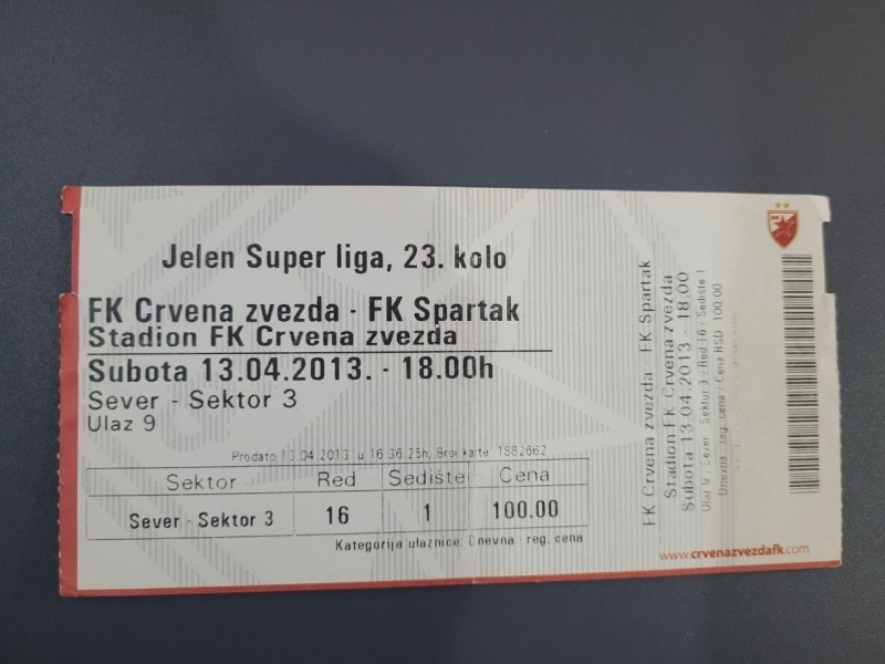 Fk Crvena Zvezda - Fk Spartak 13.04.2013.